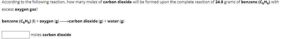 Solved According to the following reaction, how many moles | Chegg.com