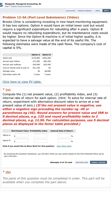Solved Weygandt, Managerial Accounting, 8e Problem 12-3A | Chegg.com