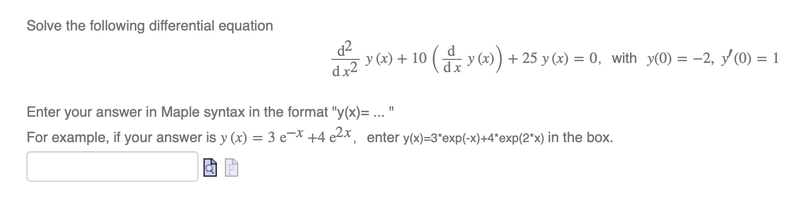 Solved Solve the following differential equation d2 dx2 - | Chegg.com