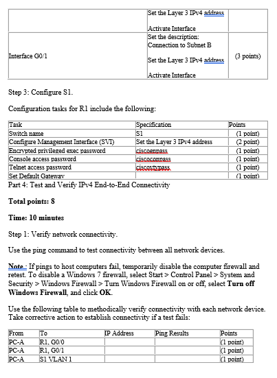 CCNA: Introduction to Networks Skills Asgegsment - | Chegg.com