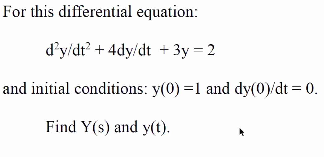Solved For this differential equation: dạy/dt? + 4dy/dt + 3y | Chegg.com