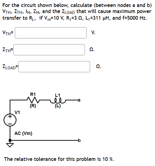 Solved For the circuit shown below, calculate (between nodes | Chegg.com