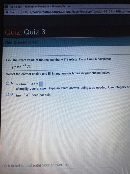 Solved Find the exact value of the real number y if it | Chegg.com