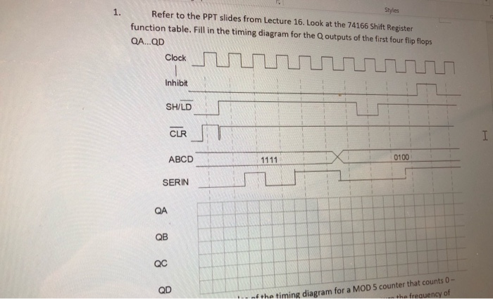 Solved F1 74166 Parallel-Load Shift: Register → PISOSISO | Chegg.com