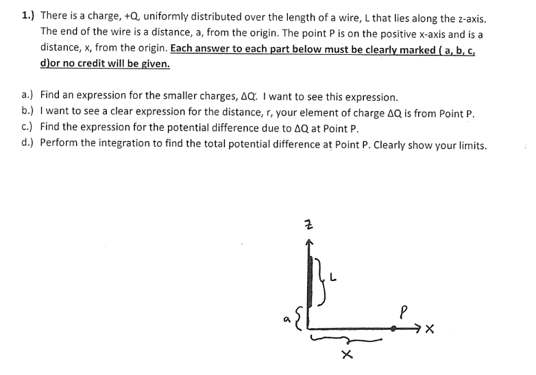 Solved 1.) There is a charge, +Q, uniformly distributed over | Chegg.com