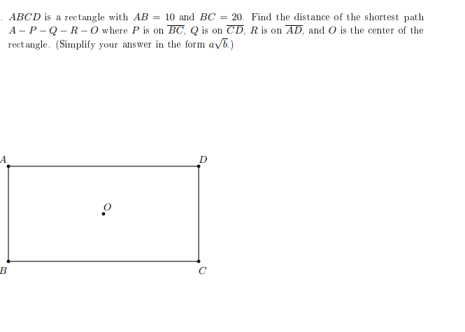 Solved ABCD is a rectangle with AB = 10 and BC = 20. Find | Chegg.com