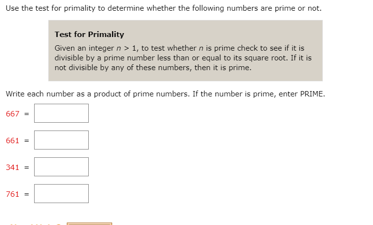 Solved Use The Test For Primality To Determine Whether The 