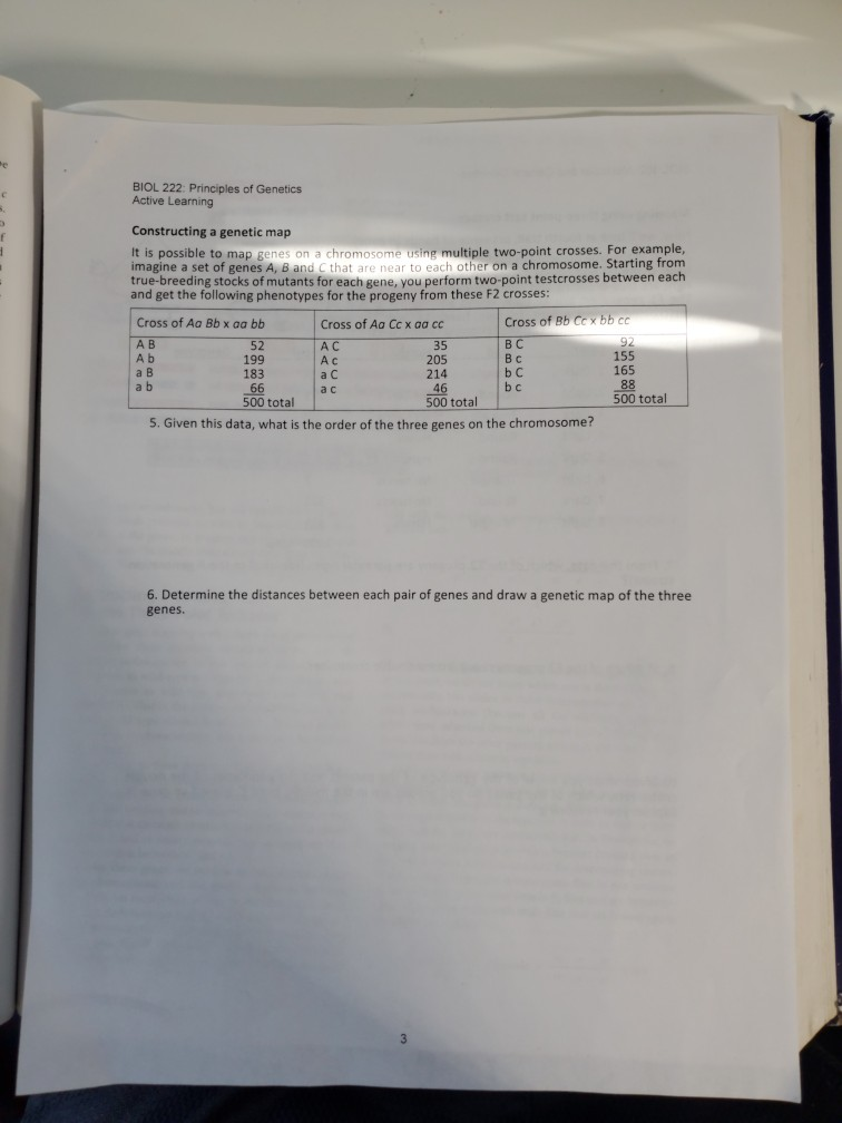Solved BIOL 222: Principles of Genetics Active Learning | Chegg.com