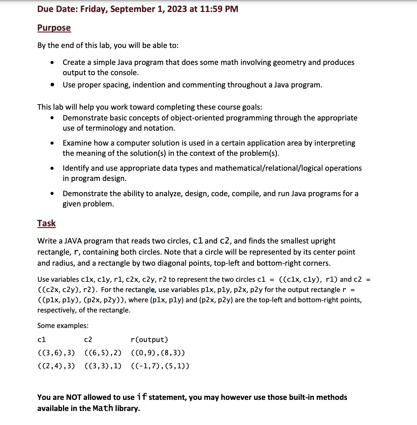 Solved Due Date: Friday, September 1, 2023 at 11:59 PM | Chegg.com