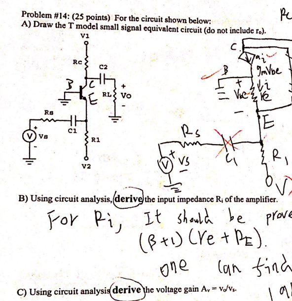 Solved Problem \#14: (25 points) For the circuit shown | Chegg.com