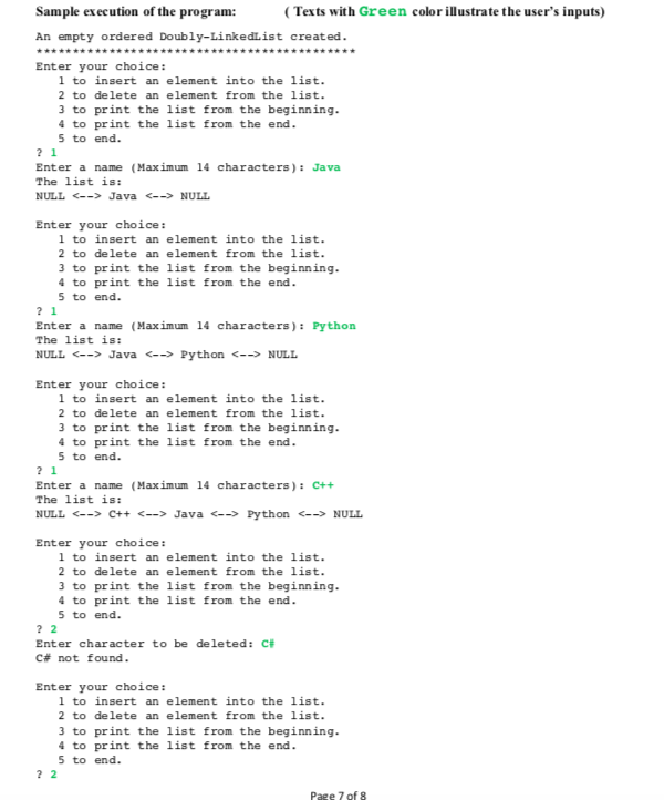 Solved Question 2 (55 marks) Ordered Doubly-Linked List: In | Chegg.com
