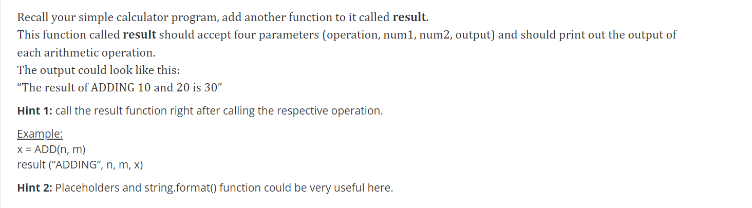 Solved Recall your simple calculator program, add another | Chegg.com