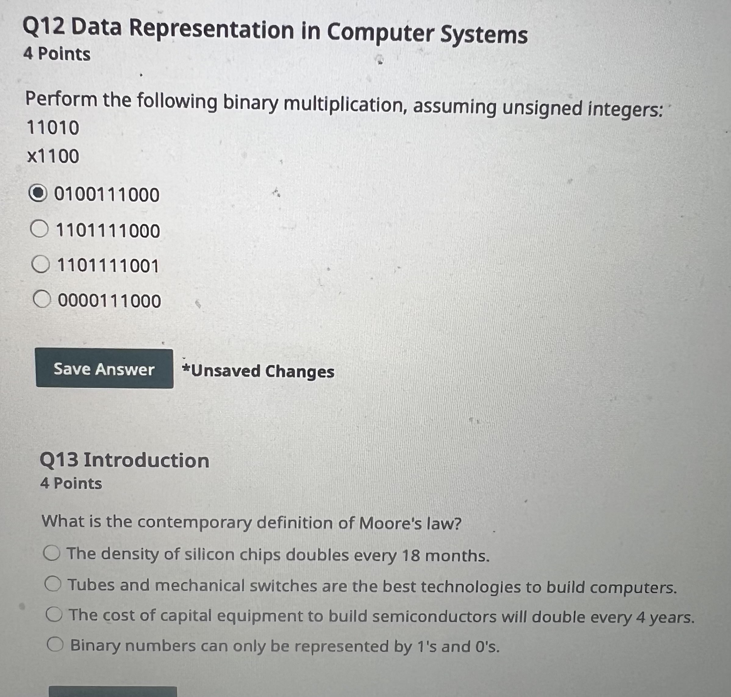 Solved Q12 Data Representation in Computer Systems 4 Points | Chegg.com