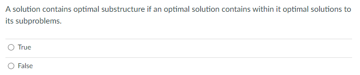 Solved A solution contains optimal substructure if an | Chegg.com