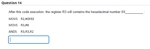 Solved After this code execution, the register R3 will | Chegg.com