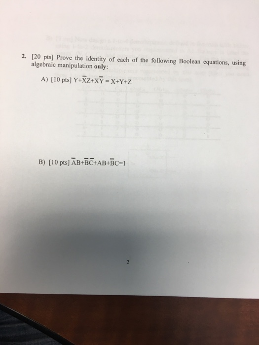 Solved Prove the identity of each of the following Boolean | Chegg.com