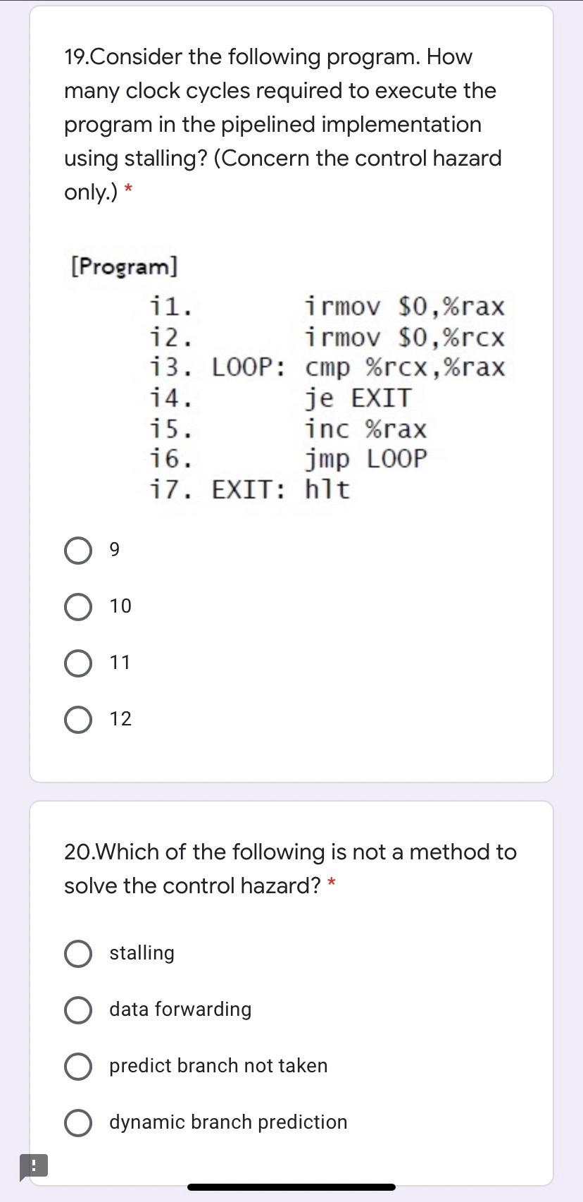 Solved 19.Consider the following program. How many clock | Chegg.com