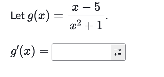Solved Let g(x)=x-5x2+1g'(x)= | Chegg.com