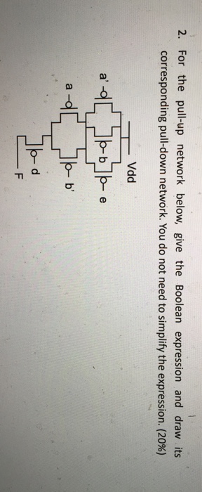 Solved For the pull-up network below, give the Boolean | Chegg.com