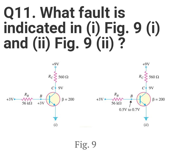 Solved Q10. Fig. 8 (i) shows the base resistor transistor | Chegg.com