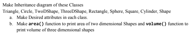 Solved Make Inheritance diagram of these Classes Triangle, | Chegg.com