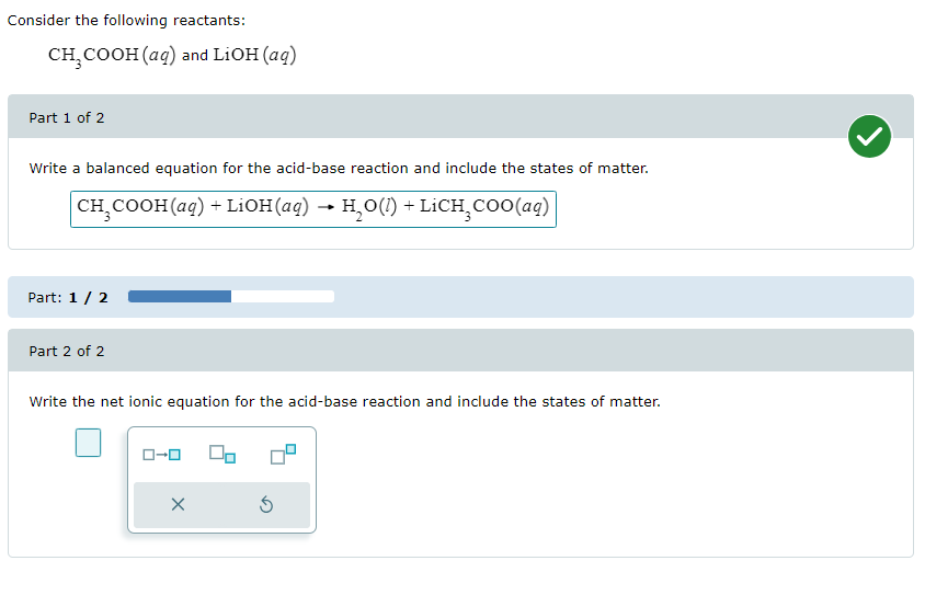 Solved Consider the following reactants: CH3COOH(aq) and | Chegg.com