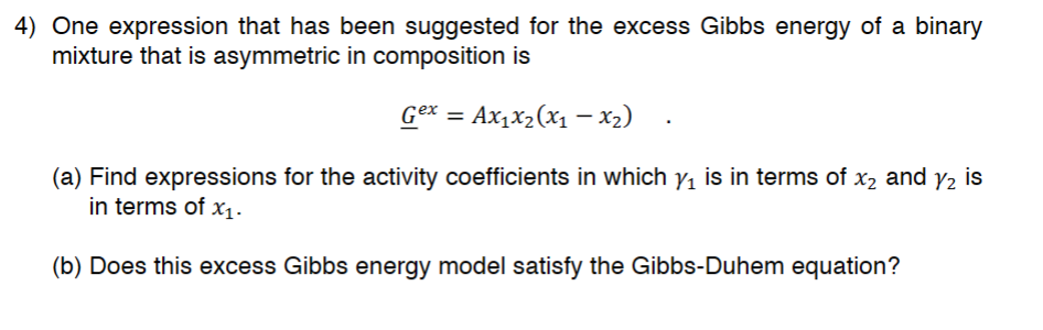 Solved One expression that has been suggested for the excess | Chegg.com