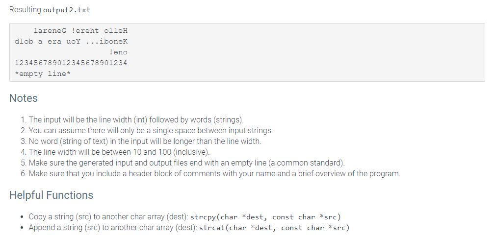 Solved Name this program flipped.c- This project takes text | Chegg.com