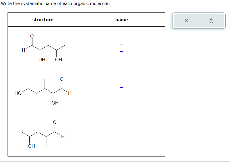 Solved Write the systematic name of each organic molecule: | Chegg.com