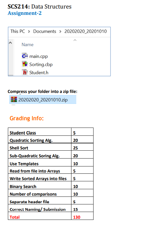 SCS214: Data Structures Assignment-2 Instructions 1- | Chegg.com