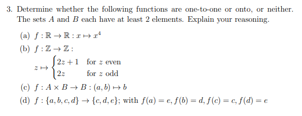 Solved 3. Determine whether the following functions are | Chegg.com
