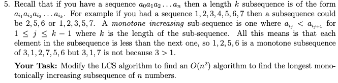 Solved 5. Recall that if you have a sequence a0a1a2…an then | Chegg.com