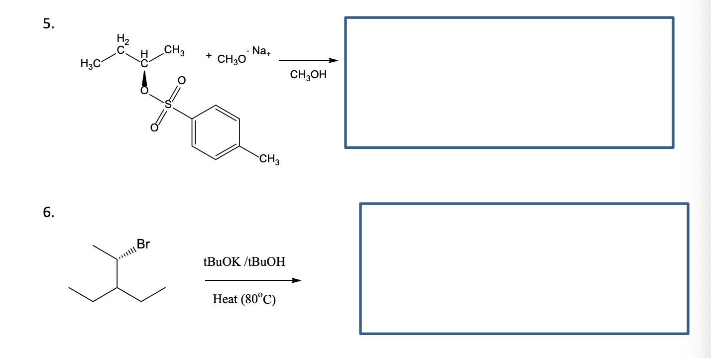 Solved 5. CH3 + Na. CH30 H3c CH3OH CH3 6. Br tBuOK /tBuOH | Chegg.com