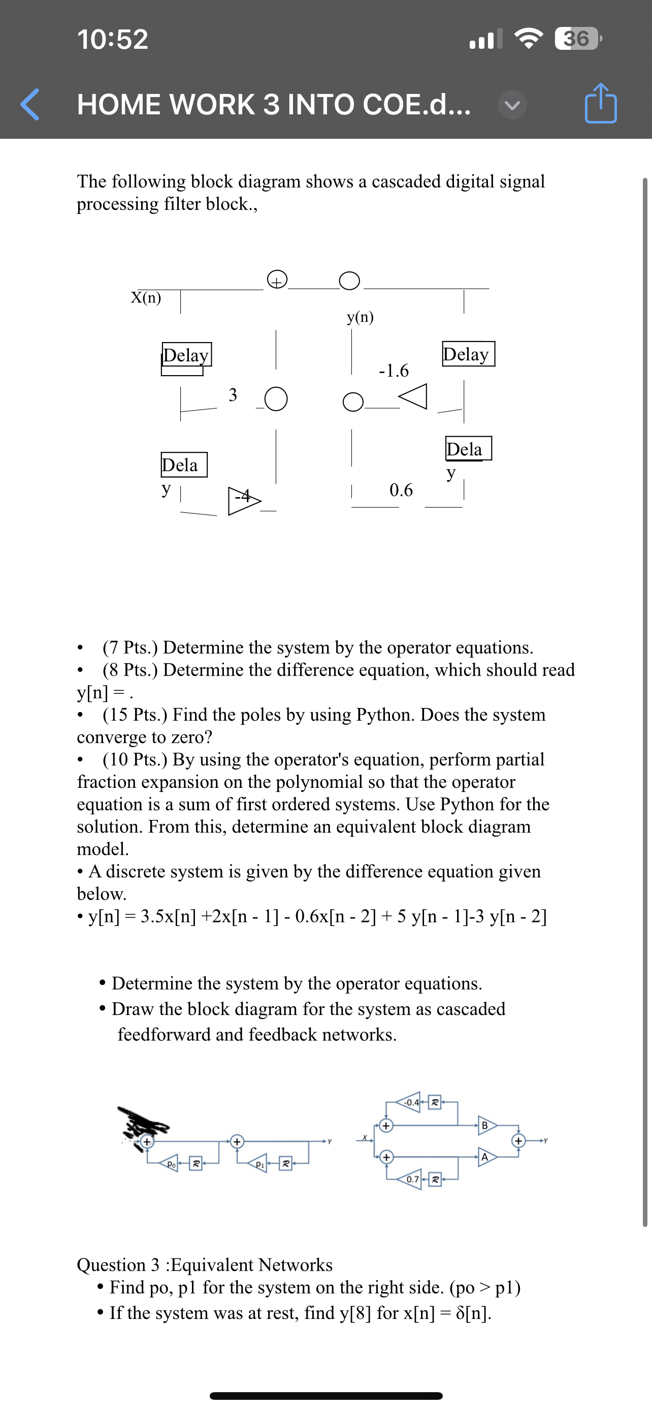 The following block diagram shows a cascaded digital | Chegg.com