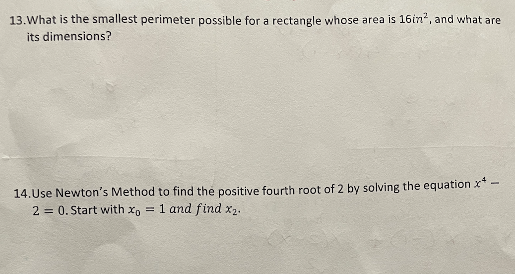 Solved 13. What is the smallest perimeter possible for a | Chegg.com