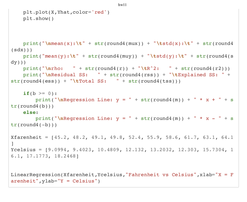 Problem One: Linear Regression For this problem, in | Chegg.com