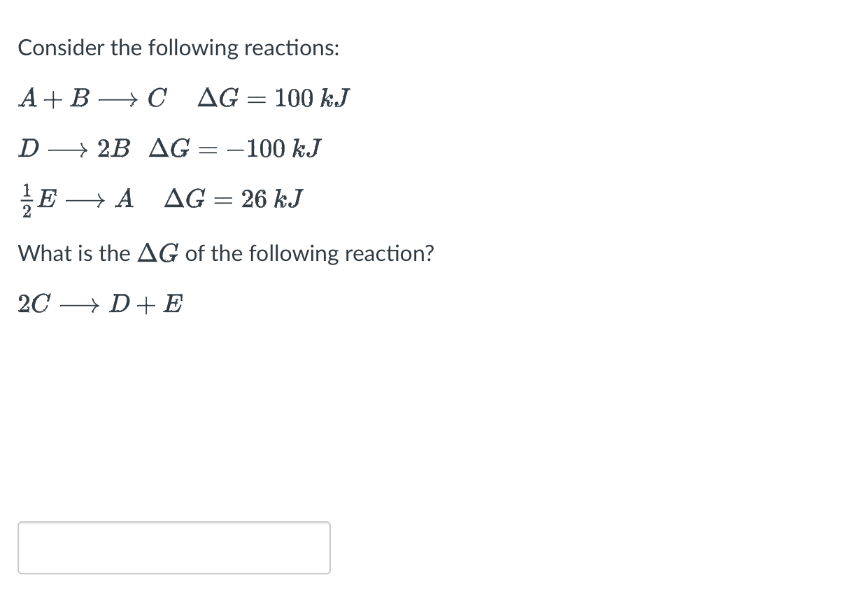 Solved Consider the following equation: | Chegg.com