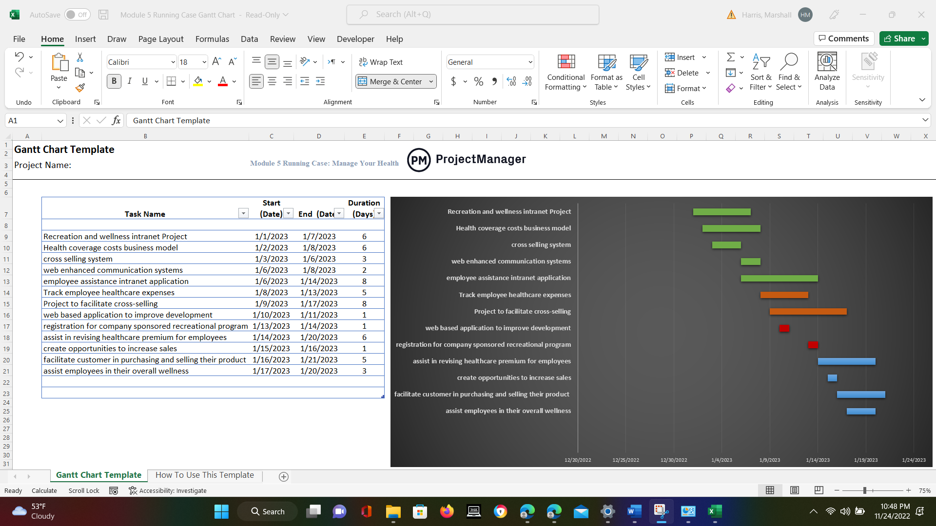 Solved Using the Gantt chart you created earlier and the new | Chegg.com