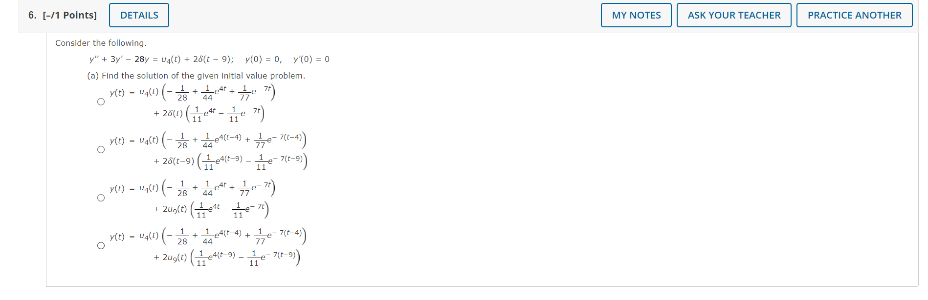 Solved 6. [-/1 Points] DETAILS MY NOTES ASK YOUR TEACHER | Chegg.com