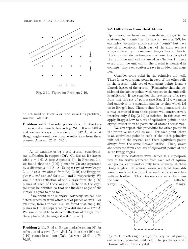 Solved 28 CHAPTER 2 X-RAY DIFFRACTION for n=0 so that we | Chegg.com
