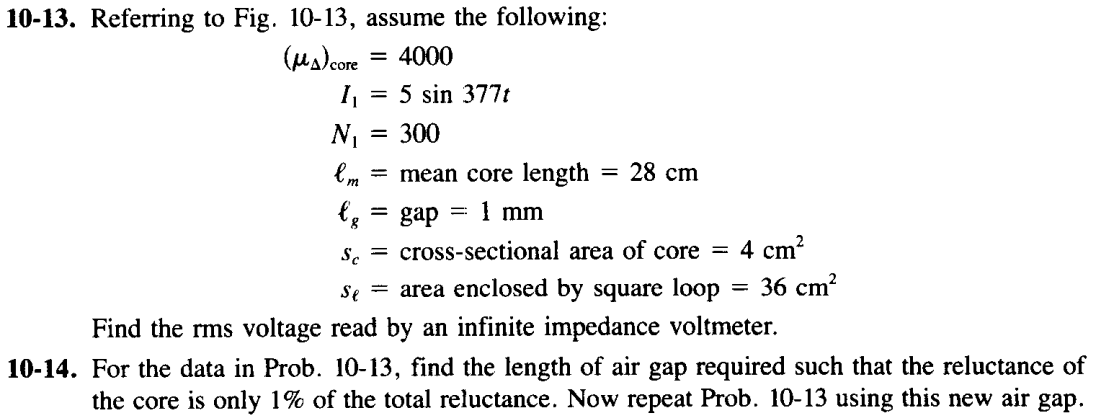 Solved 10-13. ﻿Referring to Fig. 10-13, ﻿assume the | Chegg.com