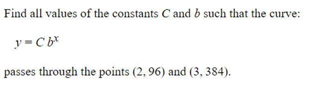 Solved Find all values of the constants C ﻿and b ﻿such that | Chegg.com
