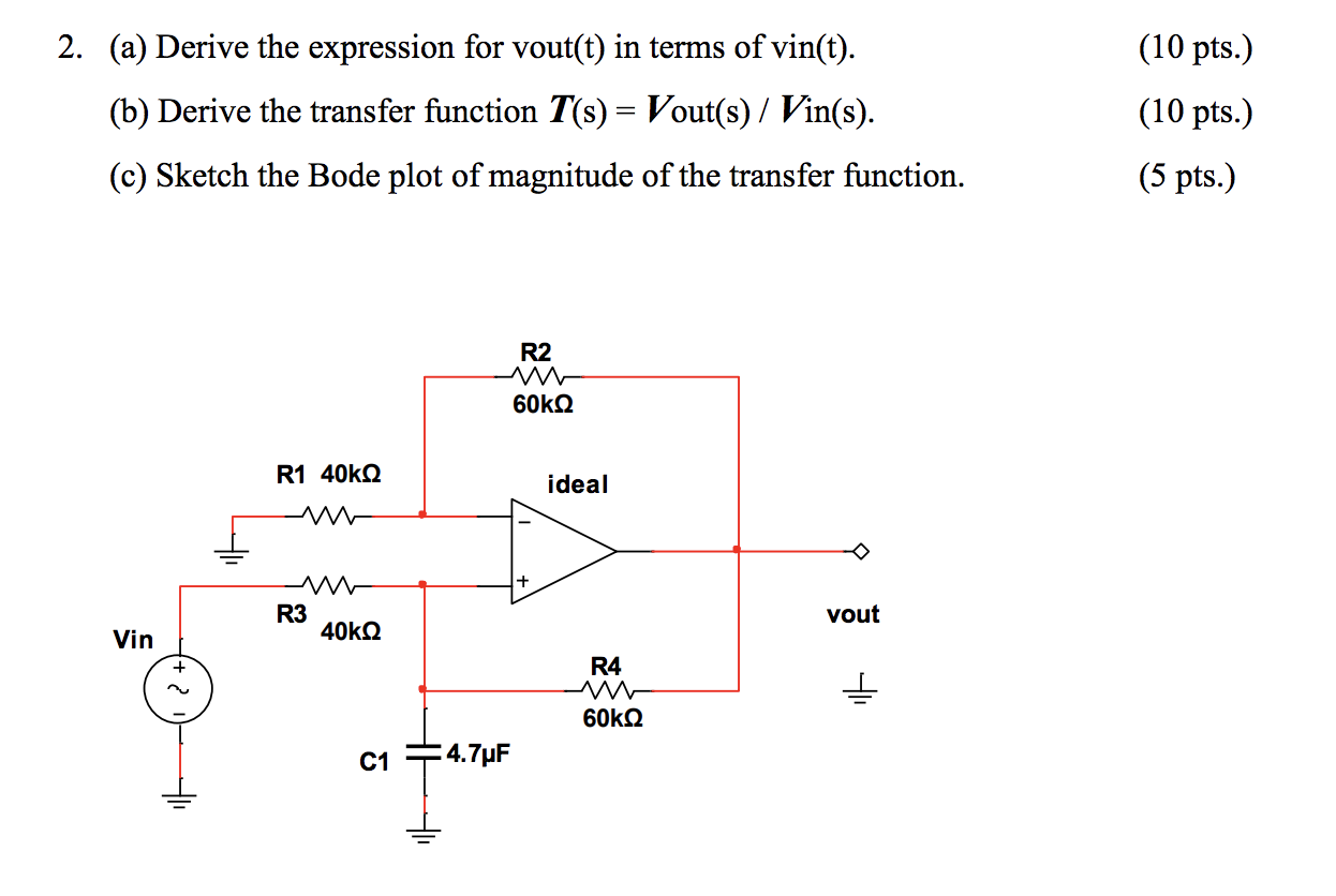 Solved 2. (a) Derive the expression for vout(t) in terms of | Chegg.com
