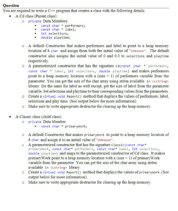 Solved Question You are required to write a C++ program that | Chegg.com