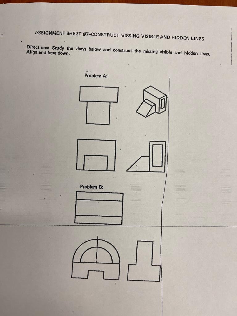 Solved ASSIGNAENT SHEET \#7-CONSTRUCT NISSING VISIBLE AND | Chegg.com