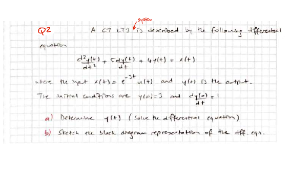 Solved 20 i system A CT LT2 is described by the following | Chegg.com