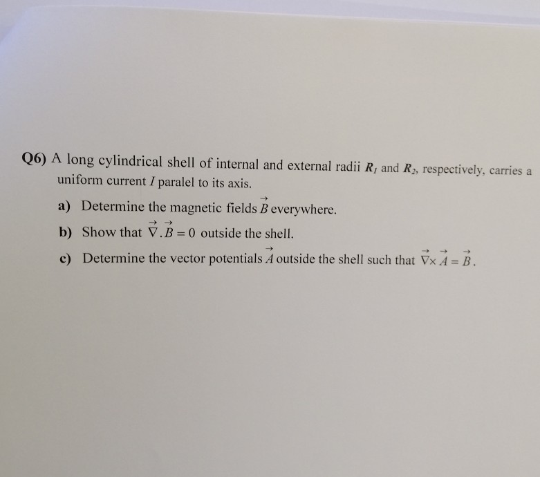 Solved Q6) A long cylindrical shell of internal and external | Chegg.com