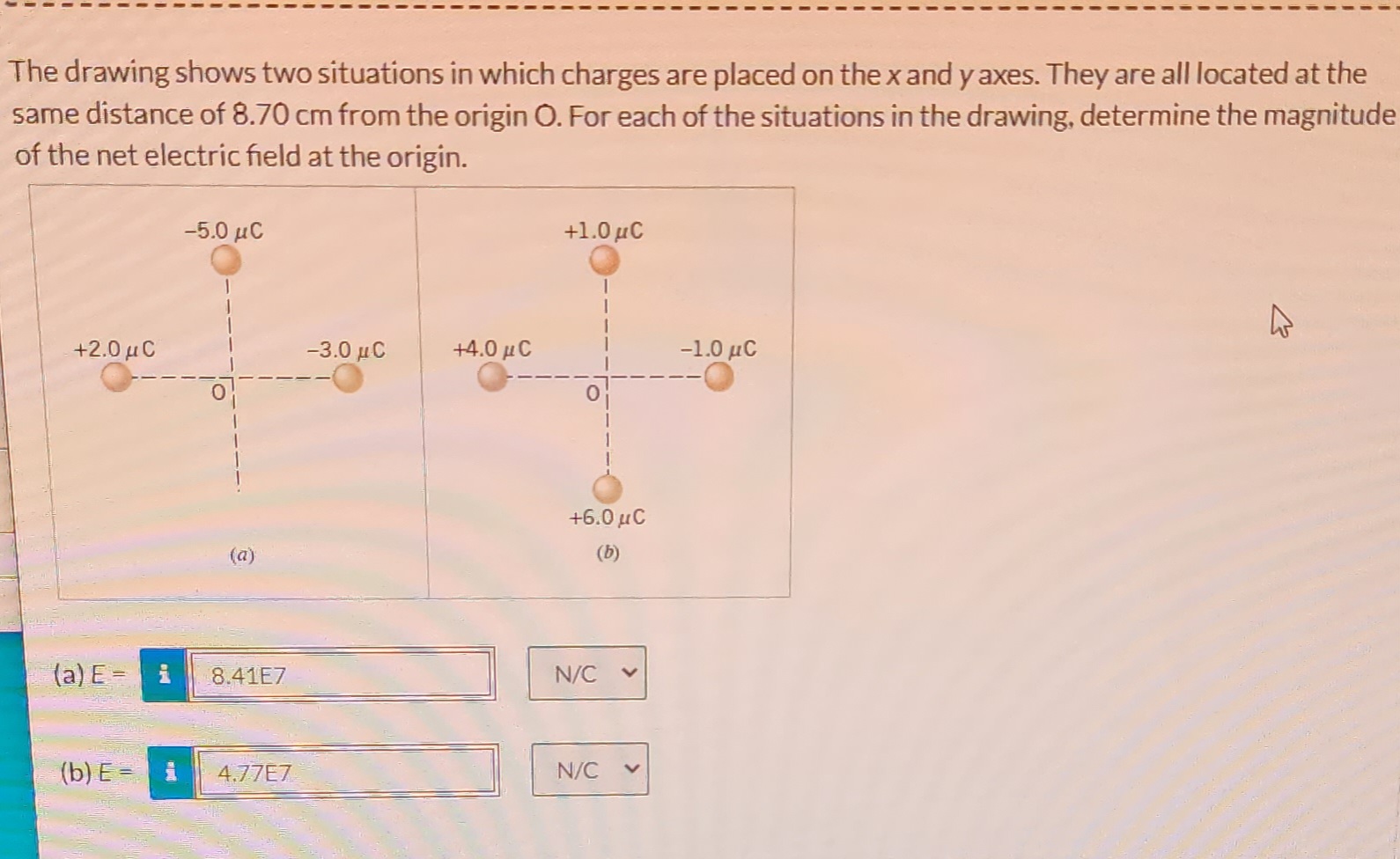 Solved The drawing shows two situations in which charges are | Chegg.com