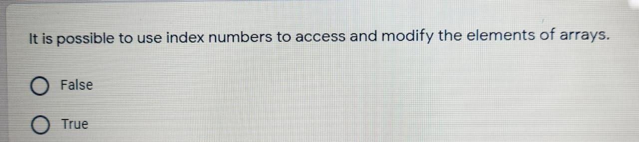 Solved It is possible to use index numbers to access and | Chegg.com