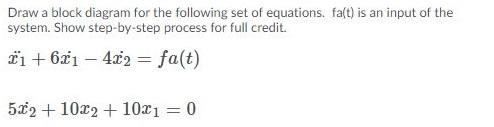 Solved Draw a block diagram for the following set of | Chegg.com